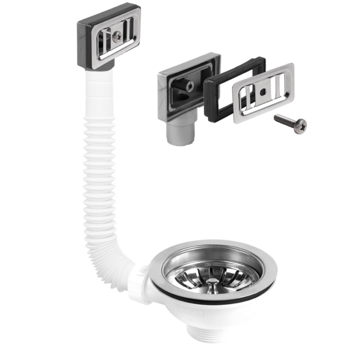 VÁLVULA FREGADERO REBOSADERO RECTANGULAR - Duchaflex®