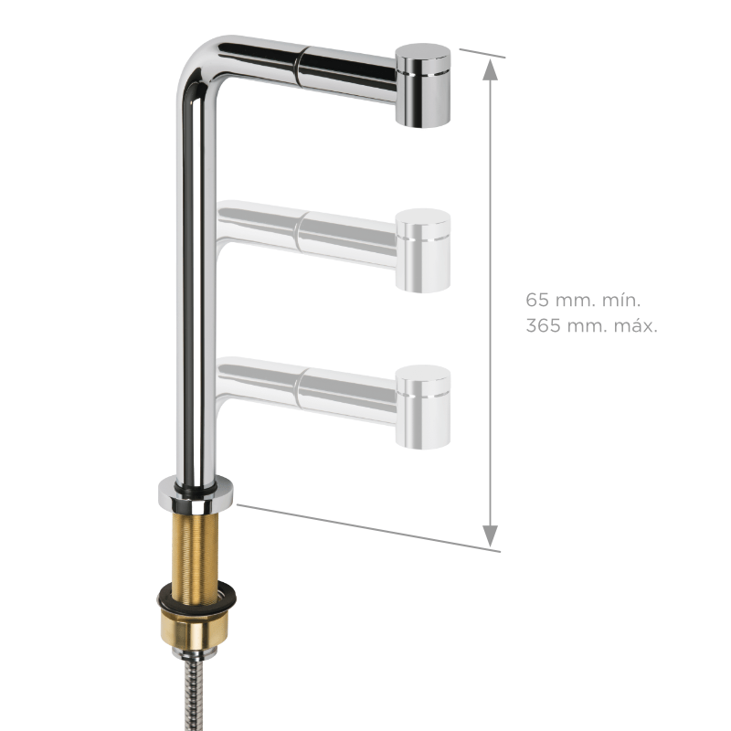 CAÑO TELESCÓPICO CON PEDAL UN AGUA - Repisa - Duchaflex®